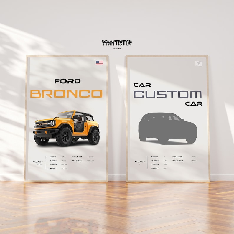 Ford Bronco Poster: Modern off Road SUV Art Print - Etsy