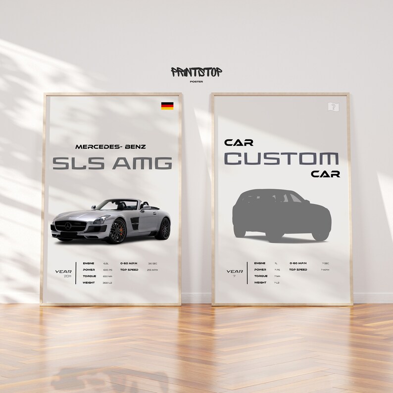 Mercedes Benz SLS AMG 2011 Poster: Luxury Car Wall Art - Etsy