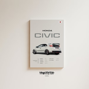 Honda Civic Type-r Poster: JDM Car Illustration, Automotive Wall Art - Etsy
