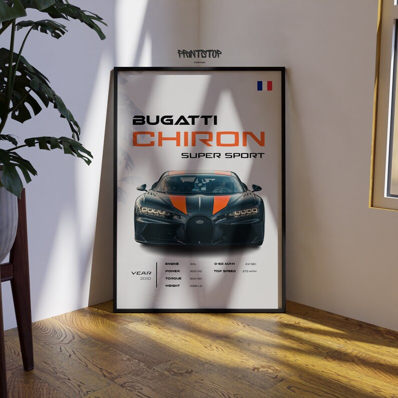 Bugatti Chiron Super Sport 2010 Poster: Luxury Car Wall Art - Etsy