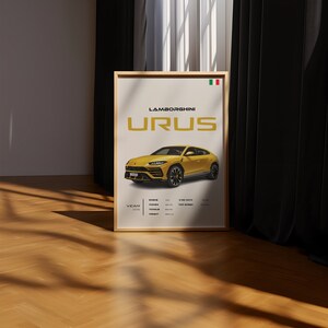 Lamborghini Urus Poster, Luxury SUV Wall Art, Automotive Home Decor ...