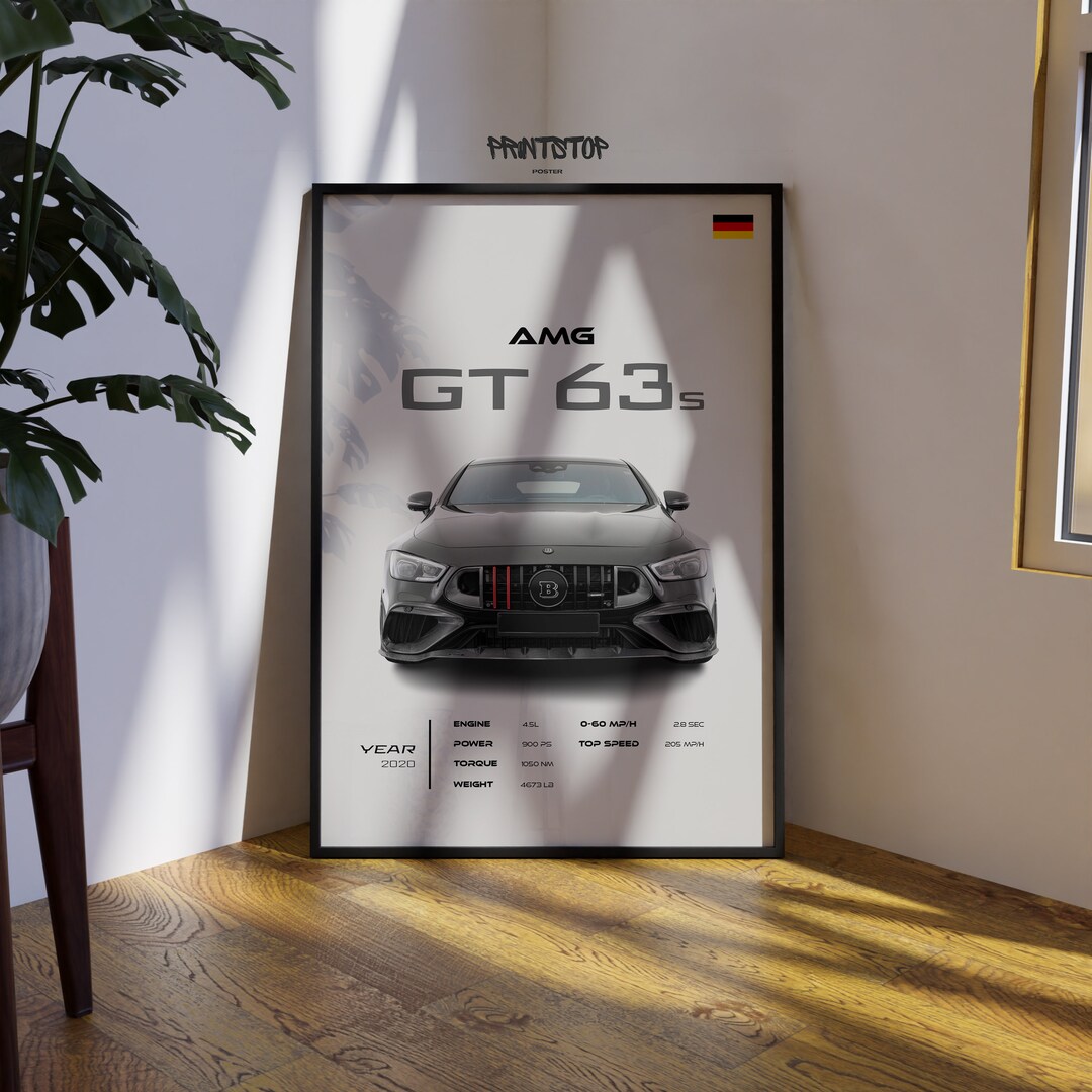 2020 AMG GT 63s Car Poster | High Performance Vehicle Print | Luxury ...
