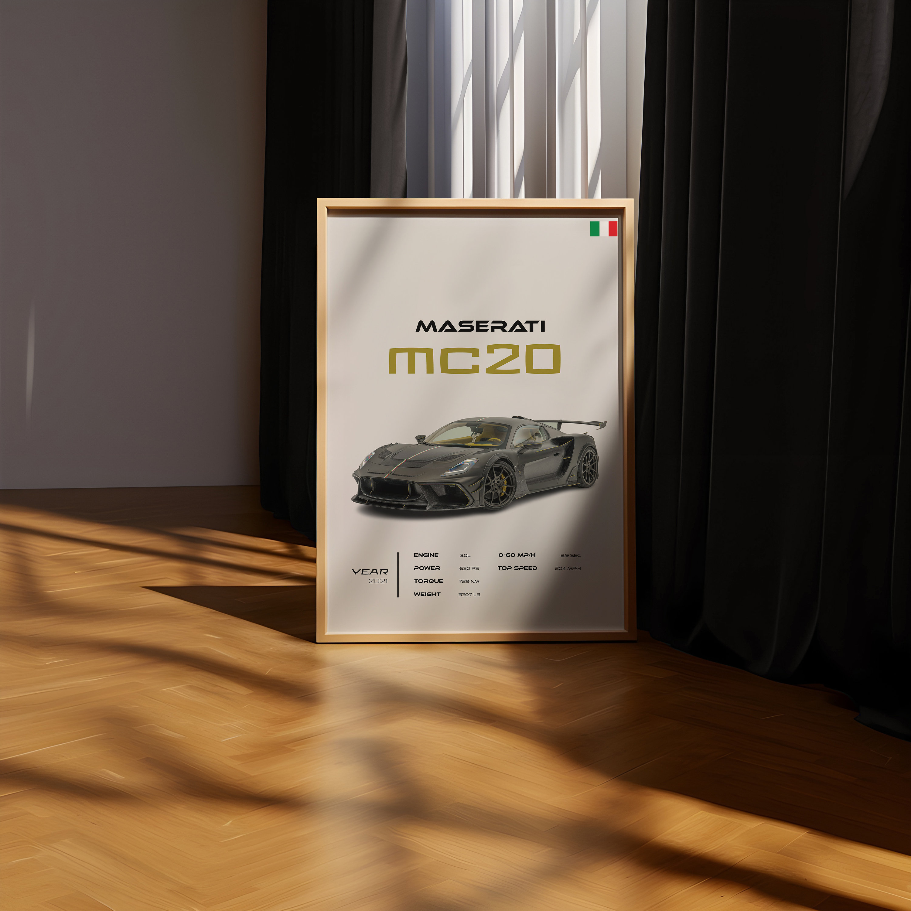Maserati MC20 Car Poster: Luxury Sports Car Wall Art - Etsy