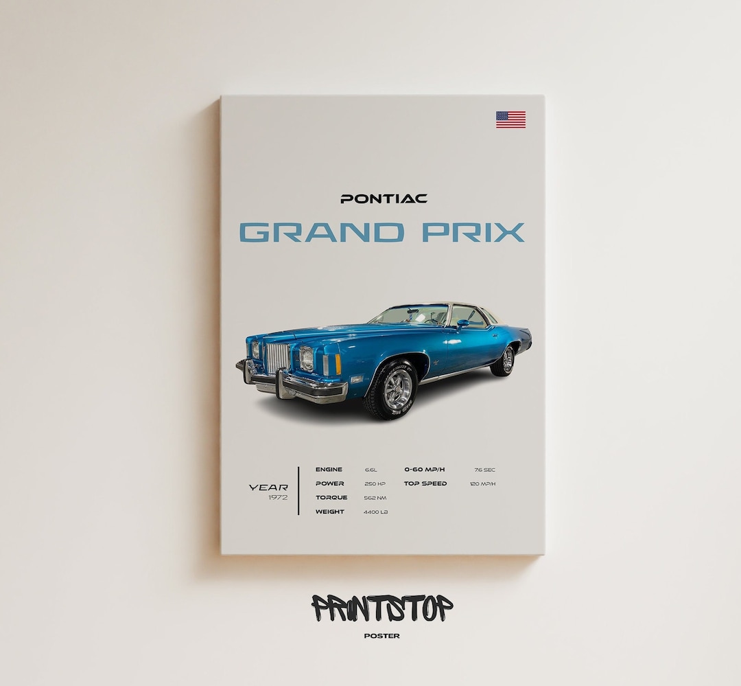 1972 Pontiac Grand Prix Poster: Vintage American Muscle Car Print - Etsy