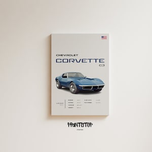 Chevrolet Corvette C3 Poster: Vintage Car Art Print - Etsy