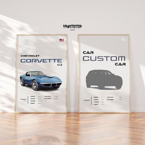 Chevrolet Corvette C3 Poster: Vintage Car Art Print - Etsy