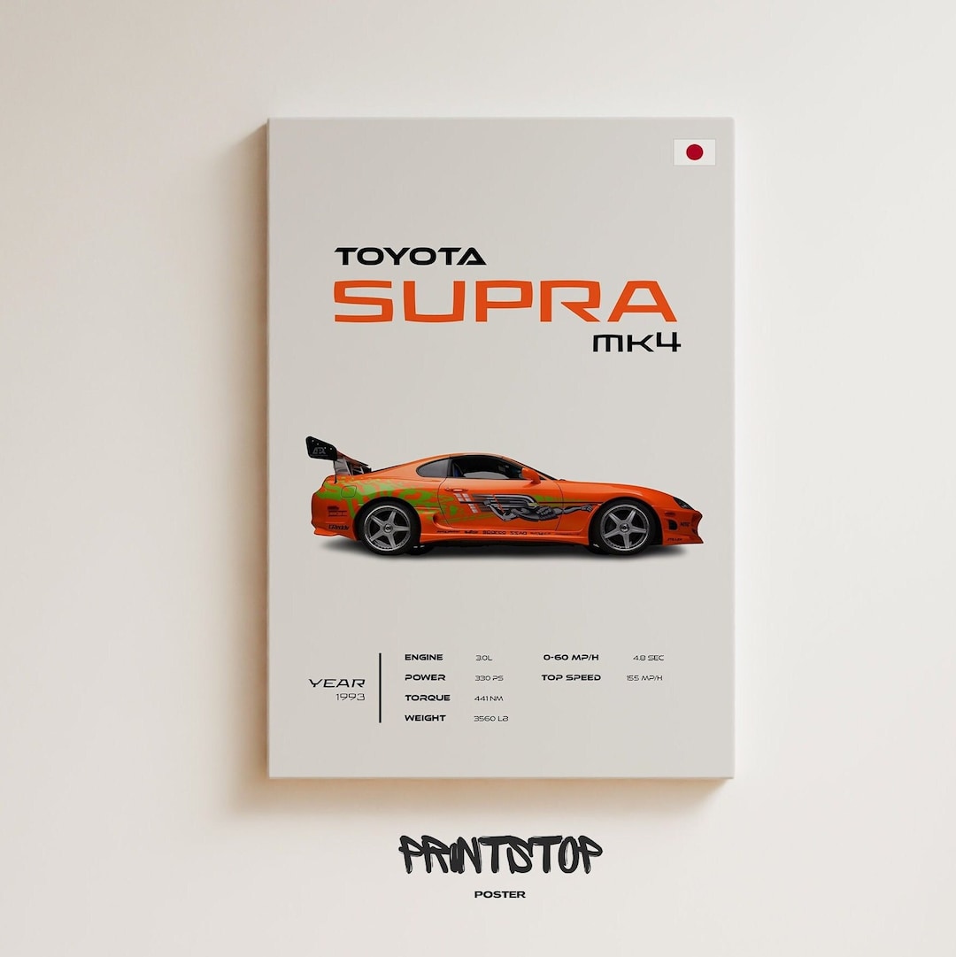 Toyota Supra MK4 Poster: 1993 JDM Car Art Print - Etsy