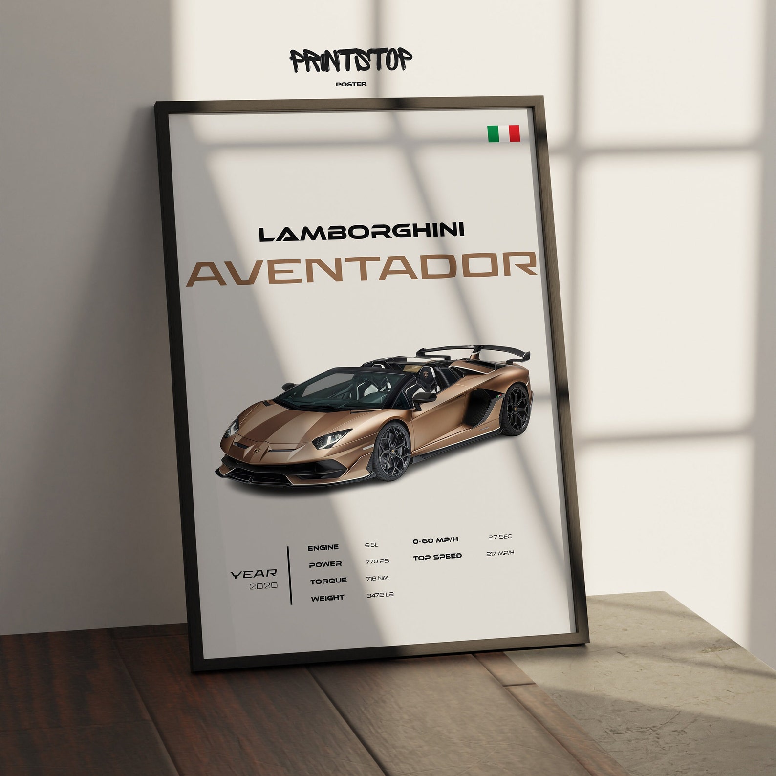 Lamborghini Aventador Poster, Luxury Supercar Wall Art, Automotive ...