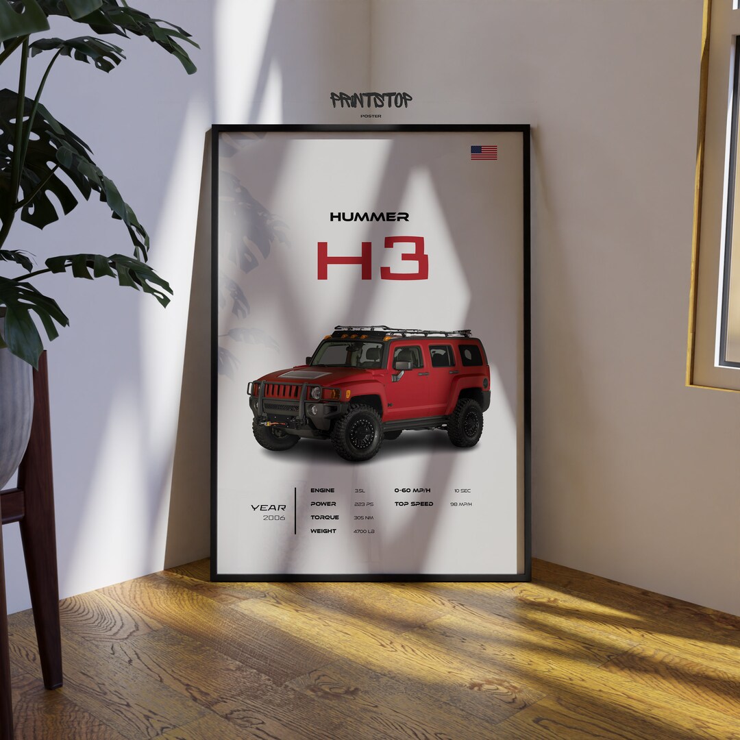 2006 Hummer H3 Suv Poster Geländewagen Druck Amerikanische Militär ...
