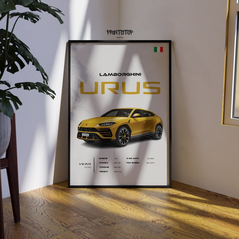 Lamborghini Urus Poster, Luxury SUV Wall Art, Automotive Home Decor ...