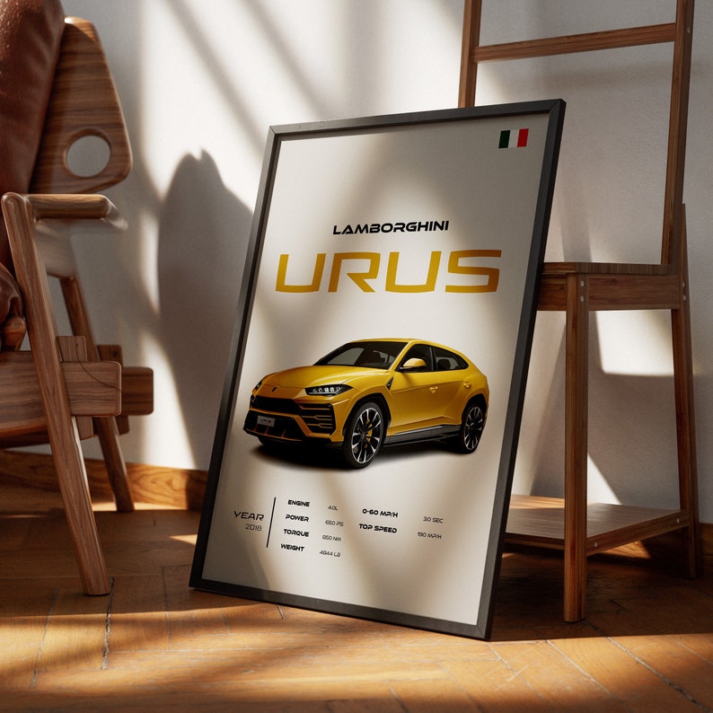 Lamborghini Urus Poster, Luxury SUV Wall Art, Automotive Home Decor ...