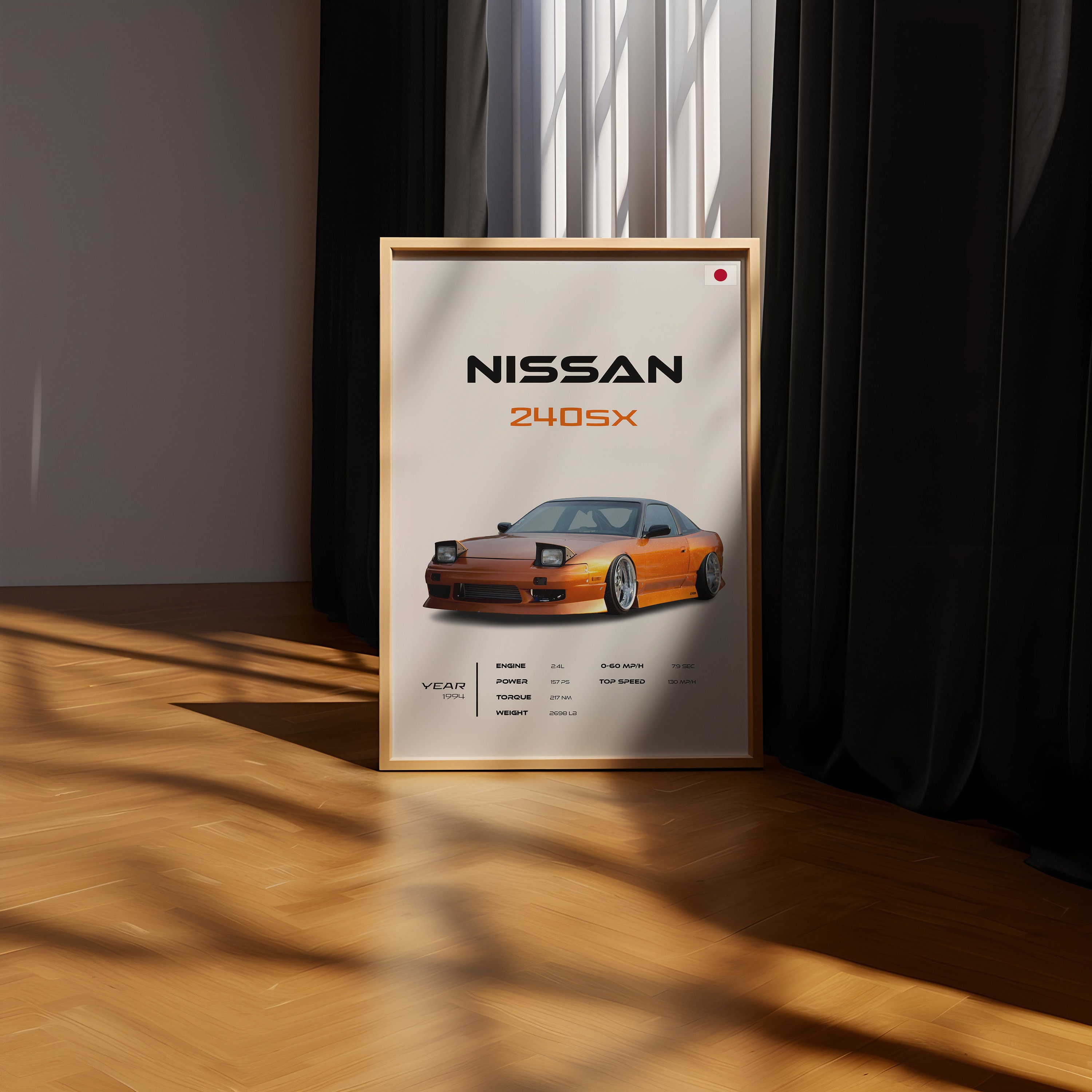 Nissan 240SX Poster, 1994 Sports Car Wall Art, Collector's Japanese ...