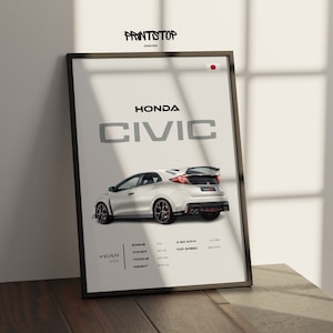 Honda Civic Type-r Poster: JDM Car Illustration, Automotive Wall Art - Etsy