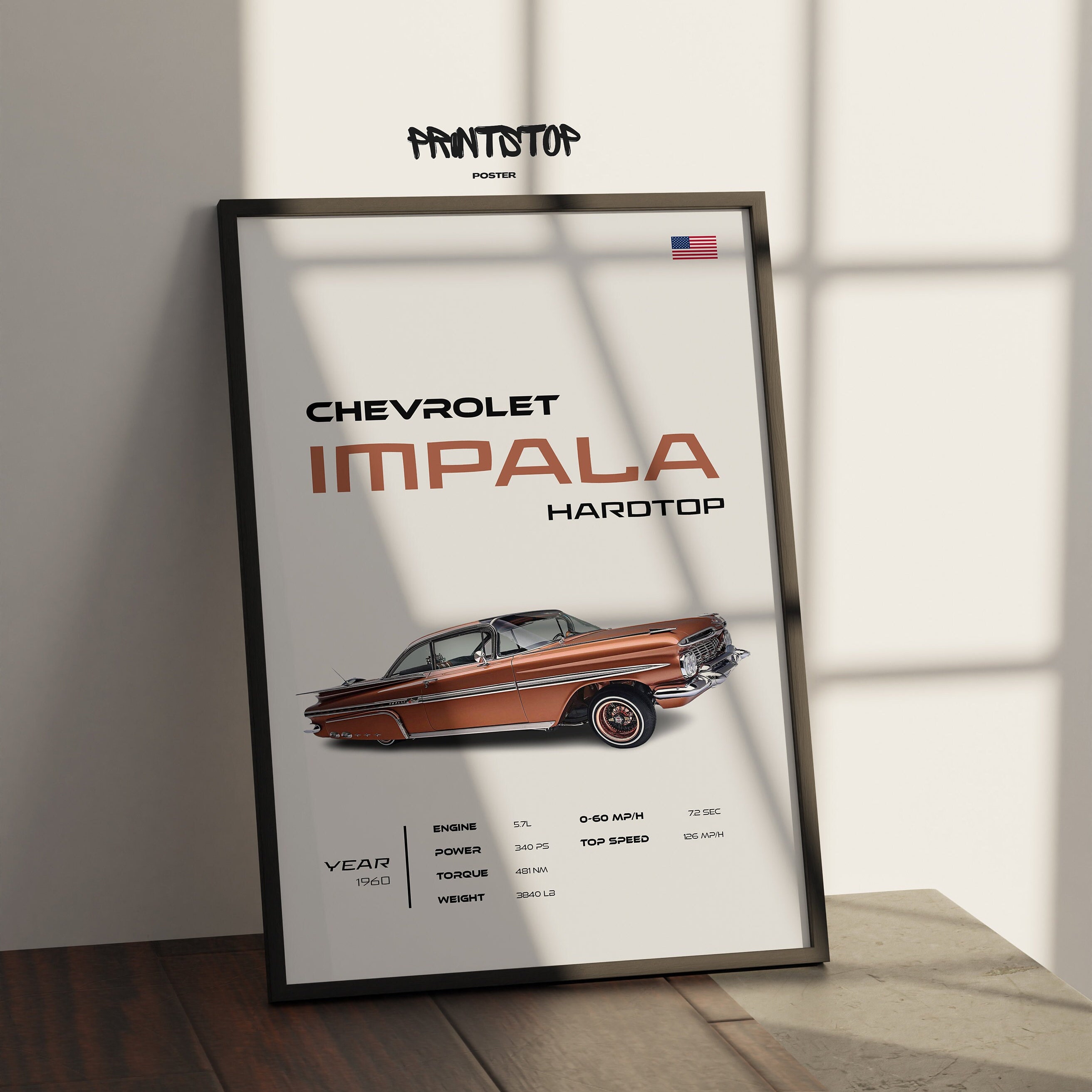 1960 Chevrolet Impala Hardtop Poster: Classic Car Wall Art - Etsy