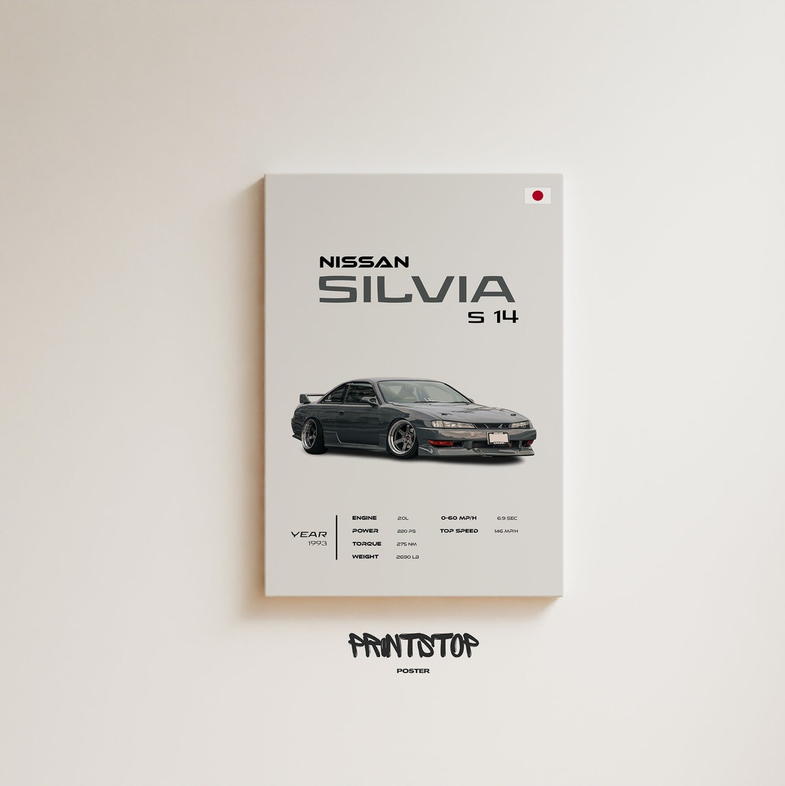 Nissan Silvia S14 Poster: 1993 Classic Car Wall Art - Etsy
