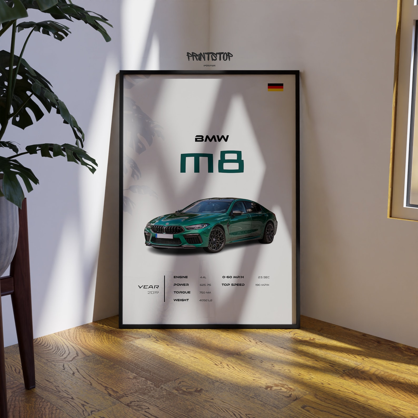 BMW M8 Poster, 2019 Performance Car Print, German Craftsmanship Wall ...