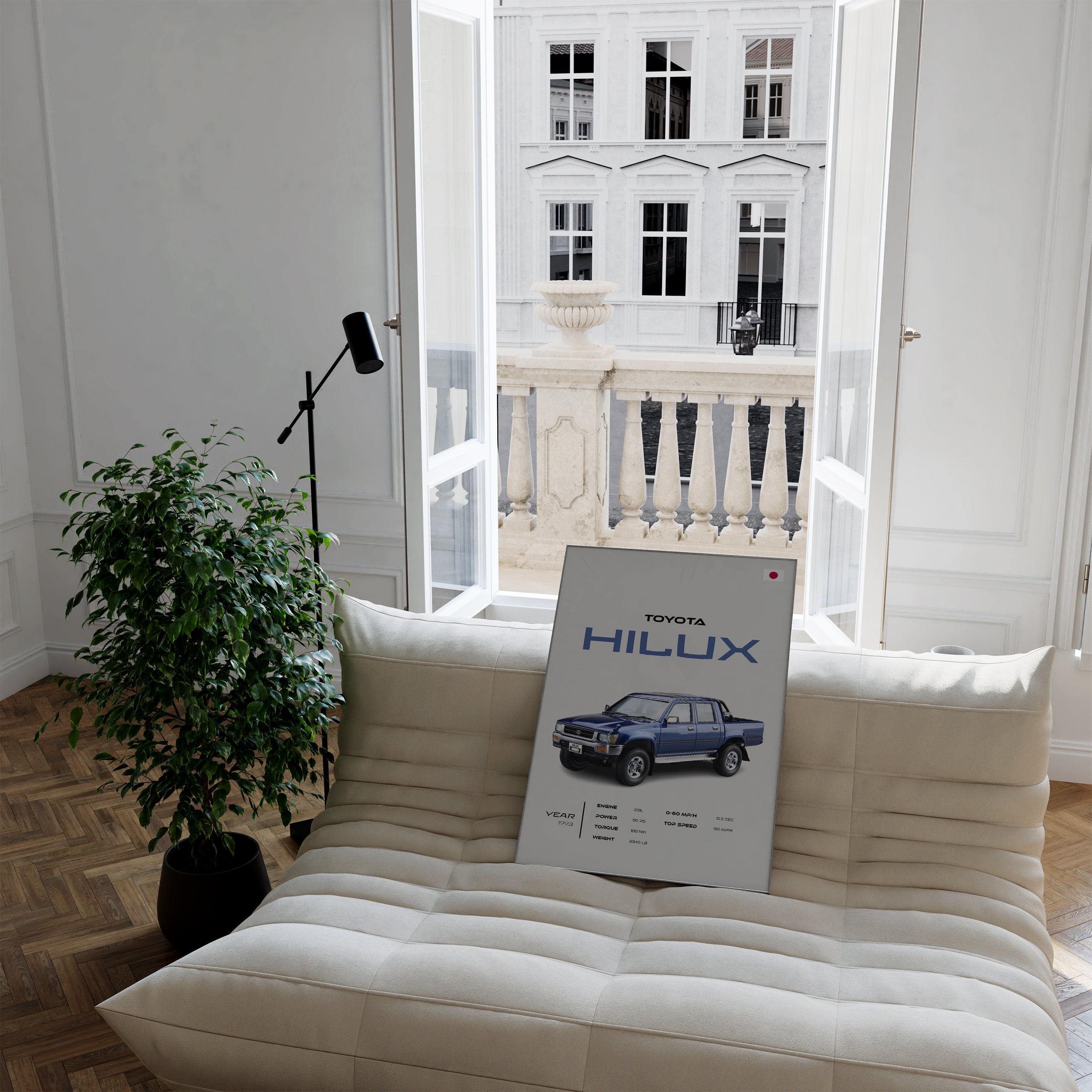 1993 Toyota Hilux Poster, Vintage Pickup Truck Print, Classic 4x4 Wall ...