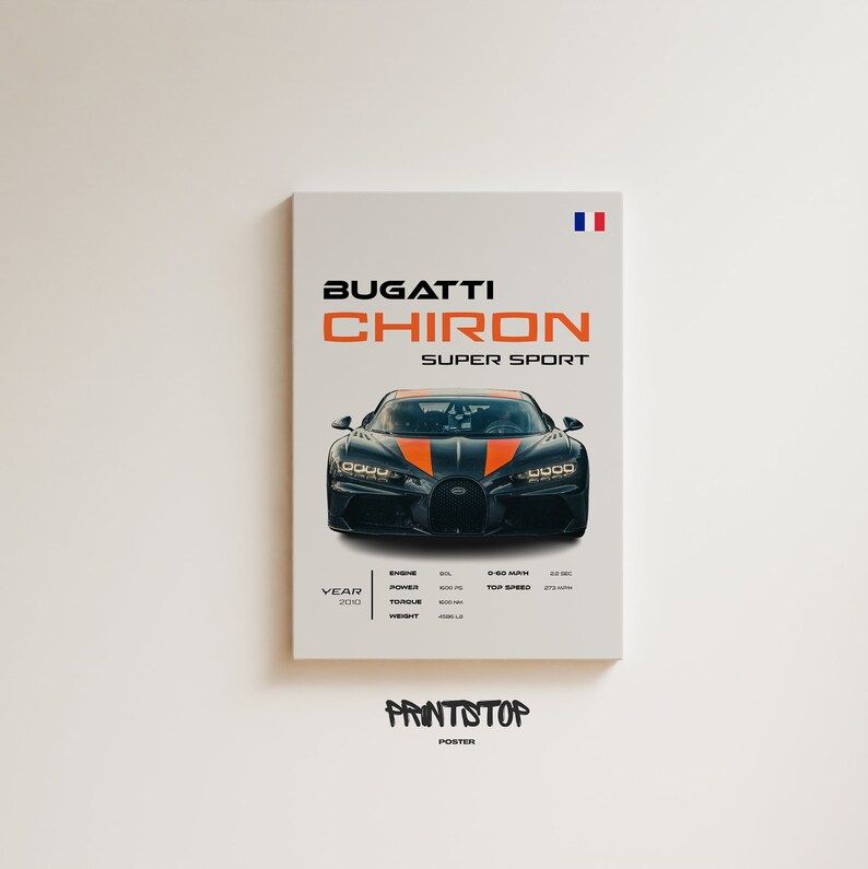 Bugatti Chiron Super Sport 2010 Poster: Luxury Car Wall Art - Etsy