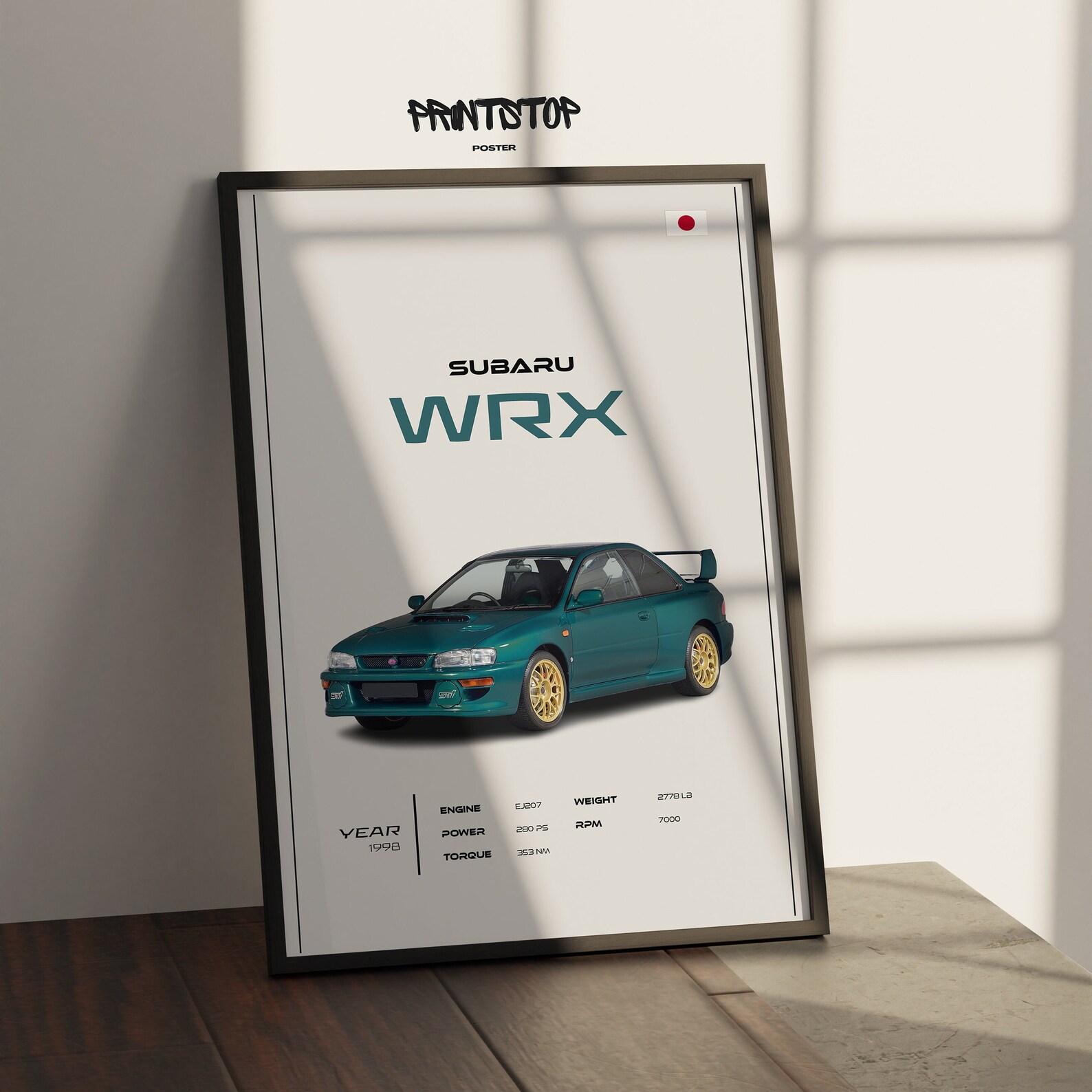 1998 Subaru WRX STI Poster: Vintage Japanese Rally Car Print - Etsy