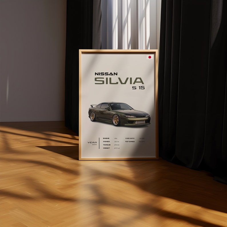 Nissan Silvia S15 Poster: JDM Car Print, Garage Wall Art - Etsy