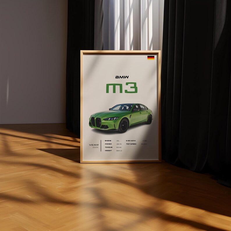 BMW M3 Poster | Sports Car Wall Art | Garage Decor | Luxury Car Print ...