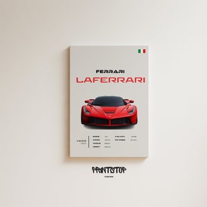 Ferrari Laferrari Car Poster, Luxury Supercar Print, Automotive Wall ...