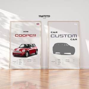 Mini Cooper Poster: British Car Wall Art - Automotive Print - Etsy