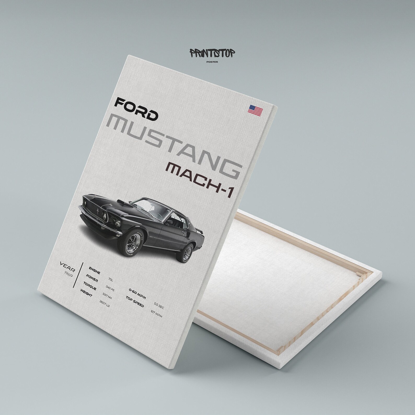 1969 Ford Mustang Mach-1 Poster: Classic Muscle Car Wall Art - Etsy