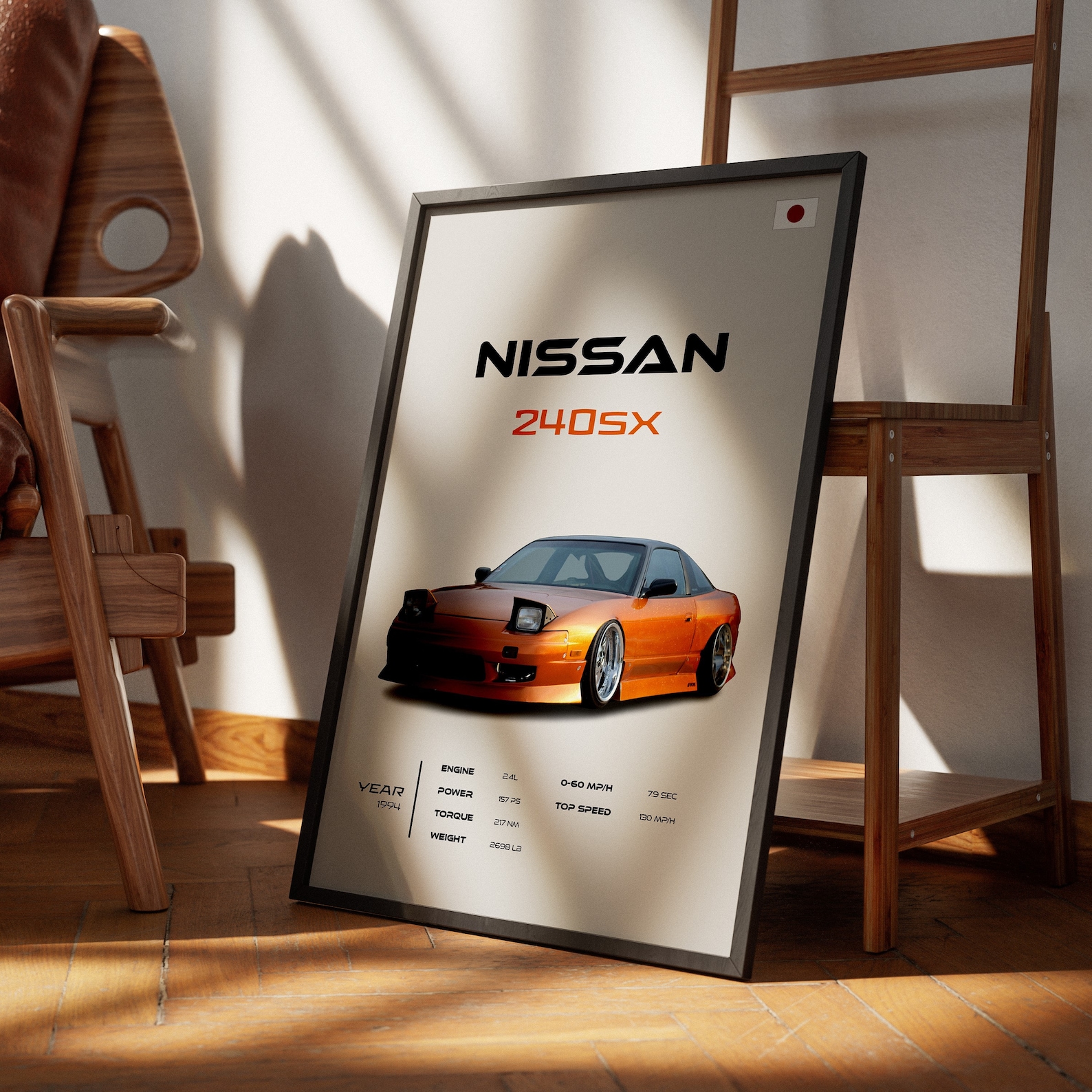 Nissan 240SX Poster, 1994 Sports Car Wall Art, Collector's Japanese ...