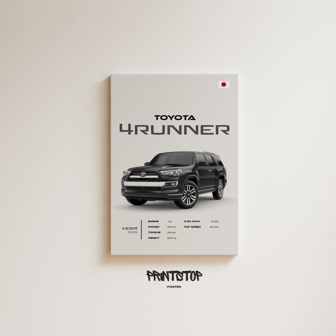 2024 Toyota 4runner Limited Poster: Modern SUV Wall Art - Etsy