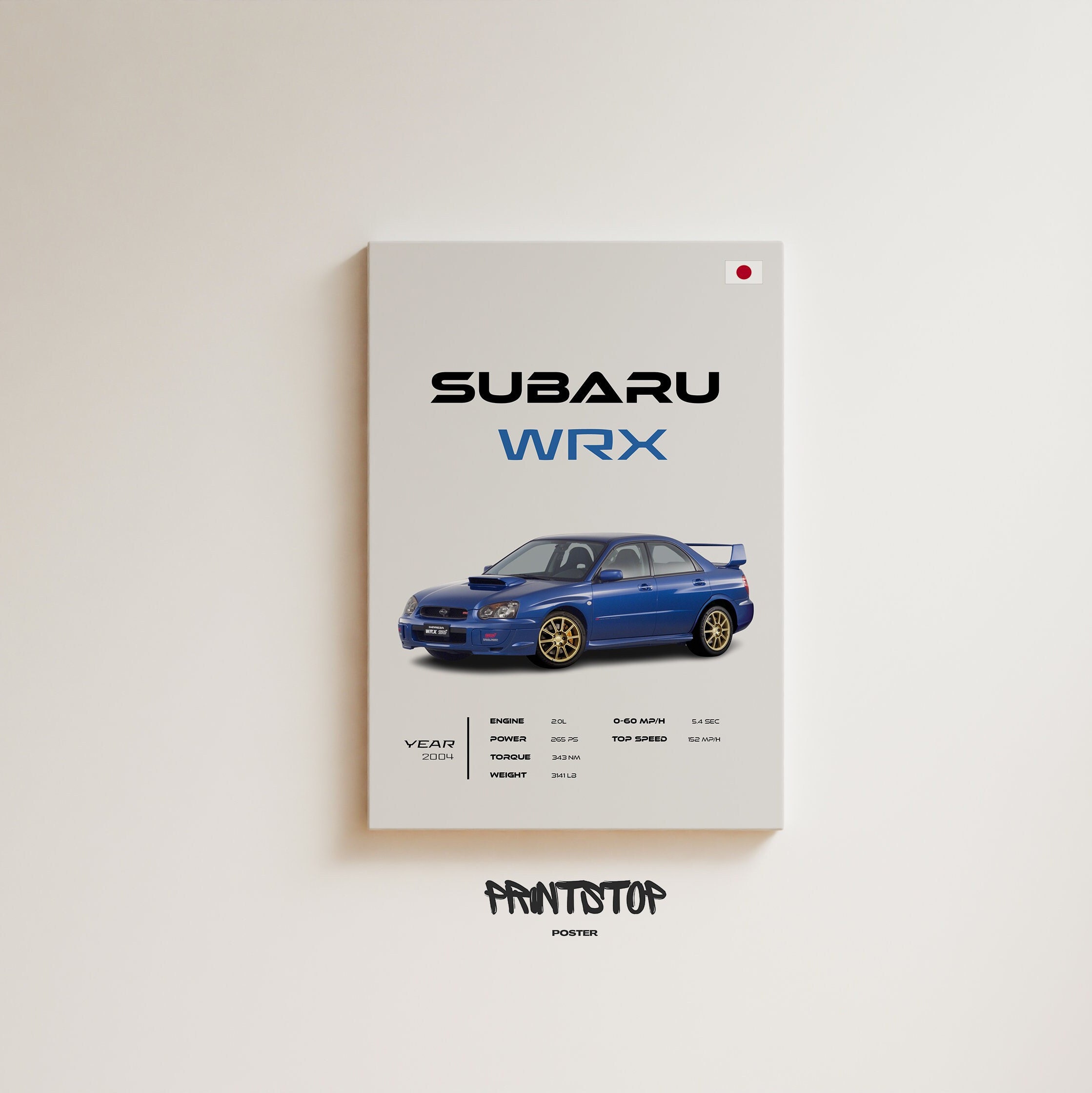 Subaru WRX 2004 Poster: Classic Blue Rally Car Art - Etsy