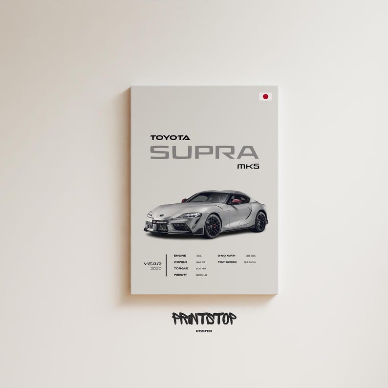 Toyota Supra MK5 Poster – JDM Sports Car Wall Art - Etsy