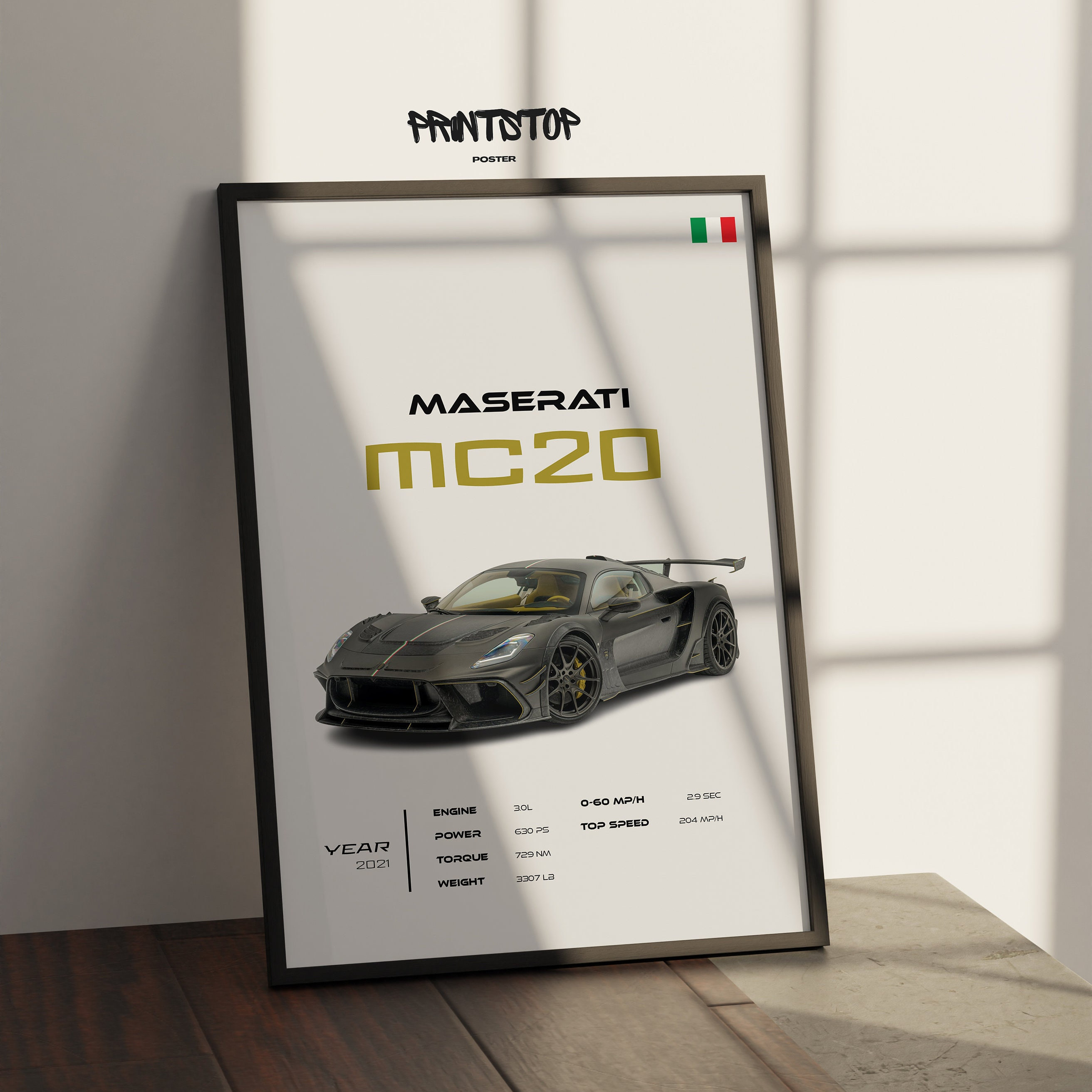 Maserati MC20 Car Poster: Luxury Sports Car Wall Art - Etsy