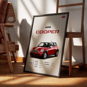 Mini Cooper Poster: British Car Wall Art - Automotive Print - Etsy