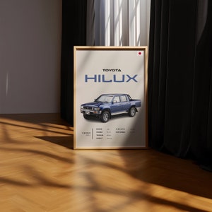 1993 Toyota Hilux Poster, Vintage Pickup Truck Print, Classic 4x4 Wall ...