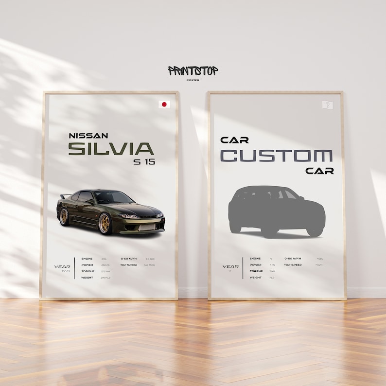 Nissan Silvia S15 Poster: JDM Car Print, Garage Wall Art - Etsy