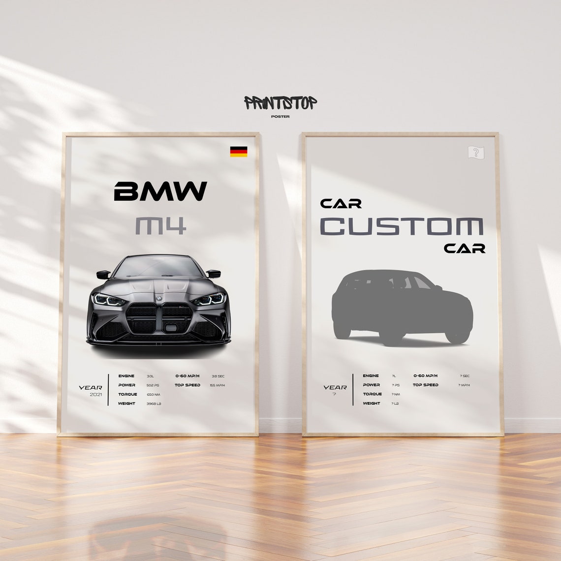 BMW M4 Poster Luxury Car Wall Art German Sportscar Art - Etsy