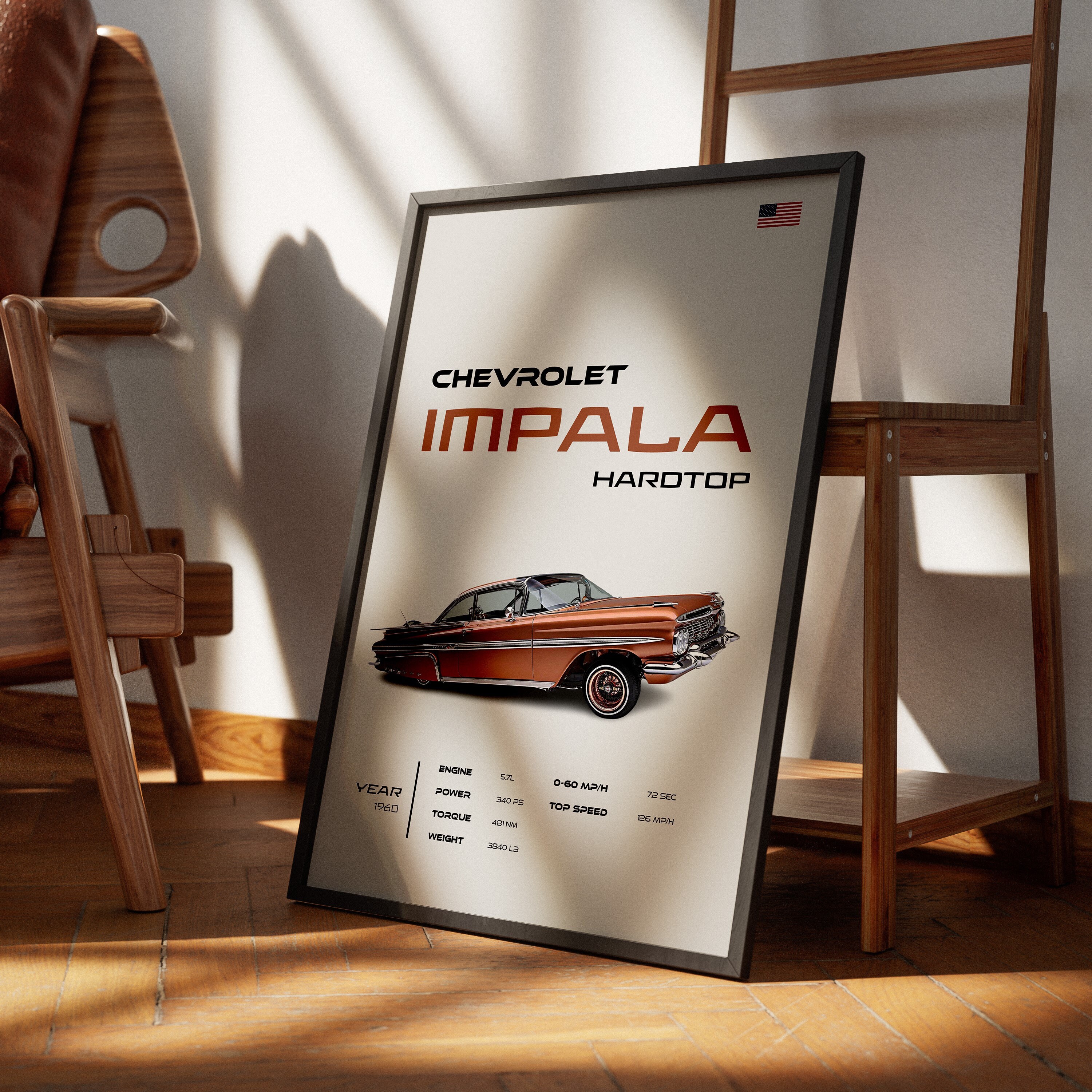 1960 Chevrolet Impala Hardtop Poster: Classic Car Wall Art - Etsy