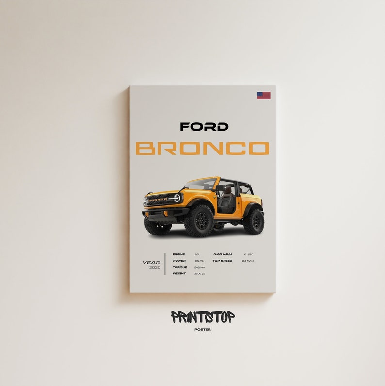 Ford Bronco Poster: Modern off Road SUV Art Print - Etsy