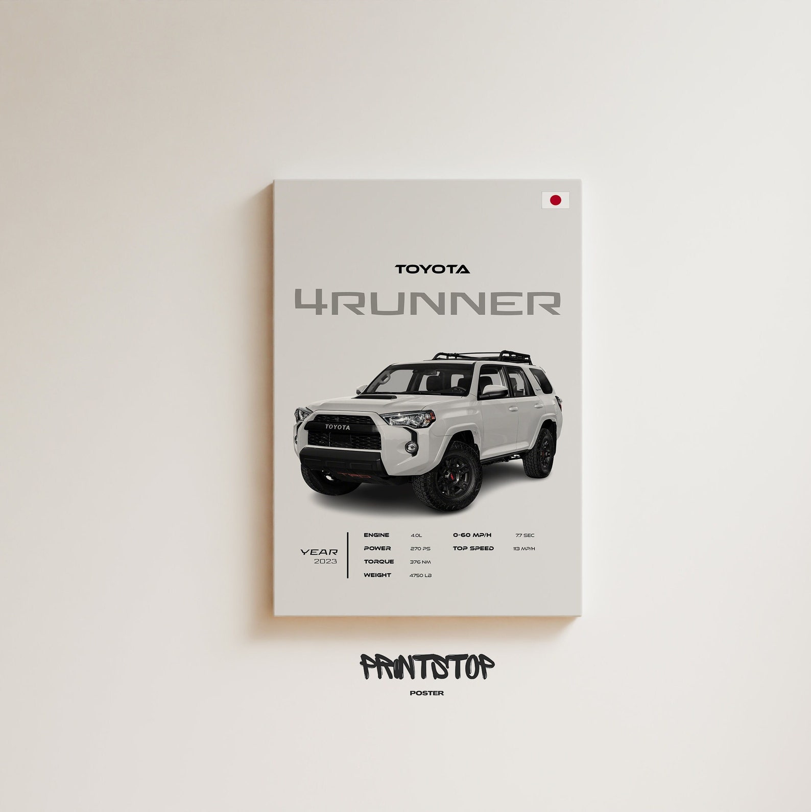 Toyota 4runner Poster, Modern SUV Wall Art, Automotive Enthusiast Wall ...