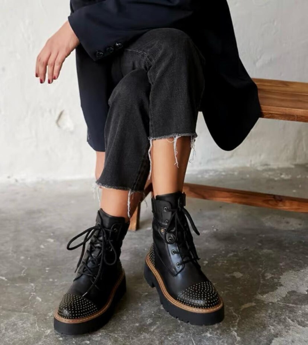 Matias Black Leather Boots and Beige Suede Boots - Etsy