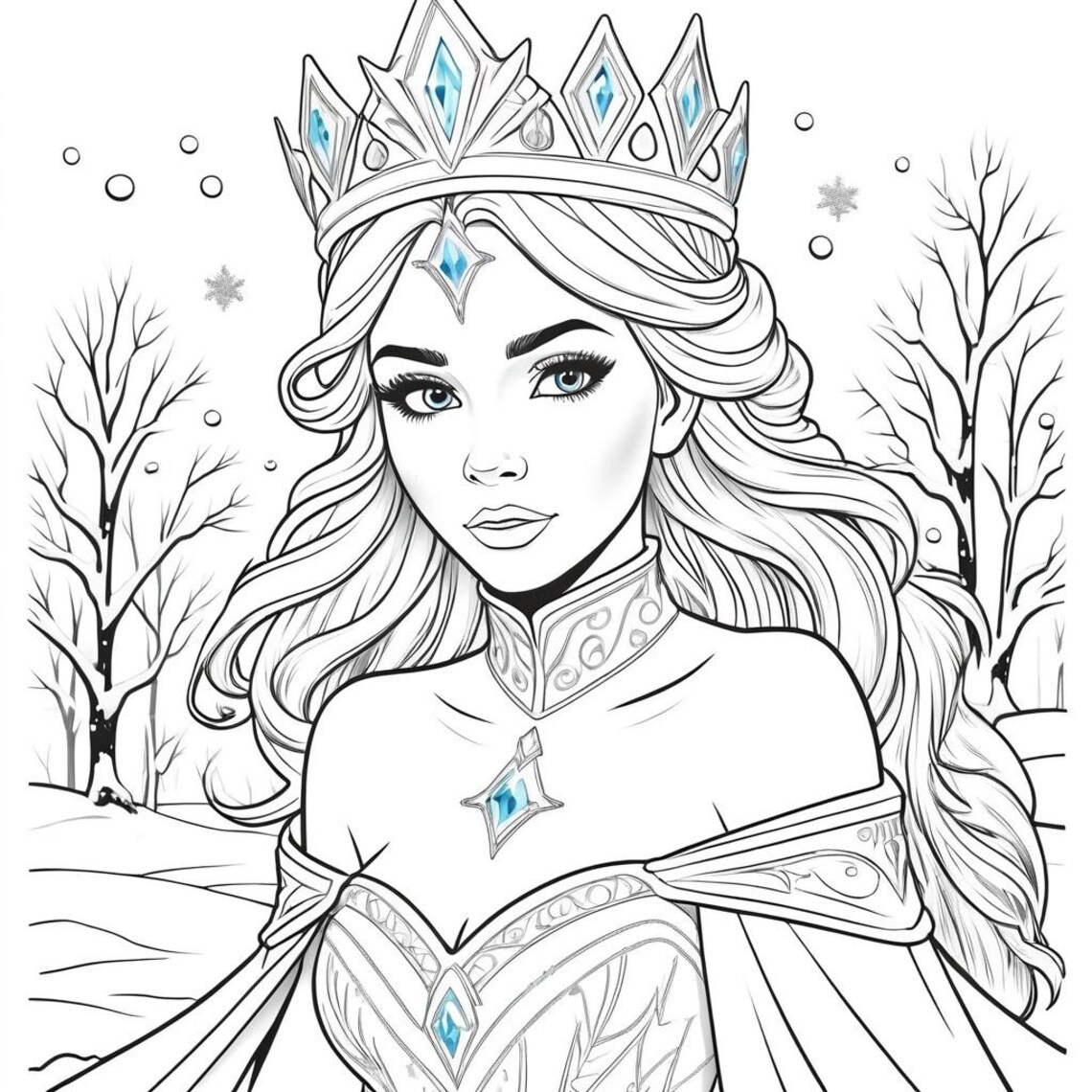 Snow Princess Coloring - Etsy