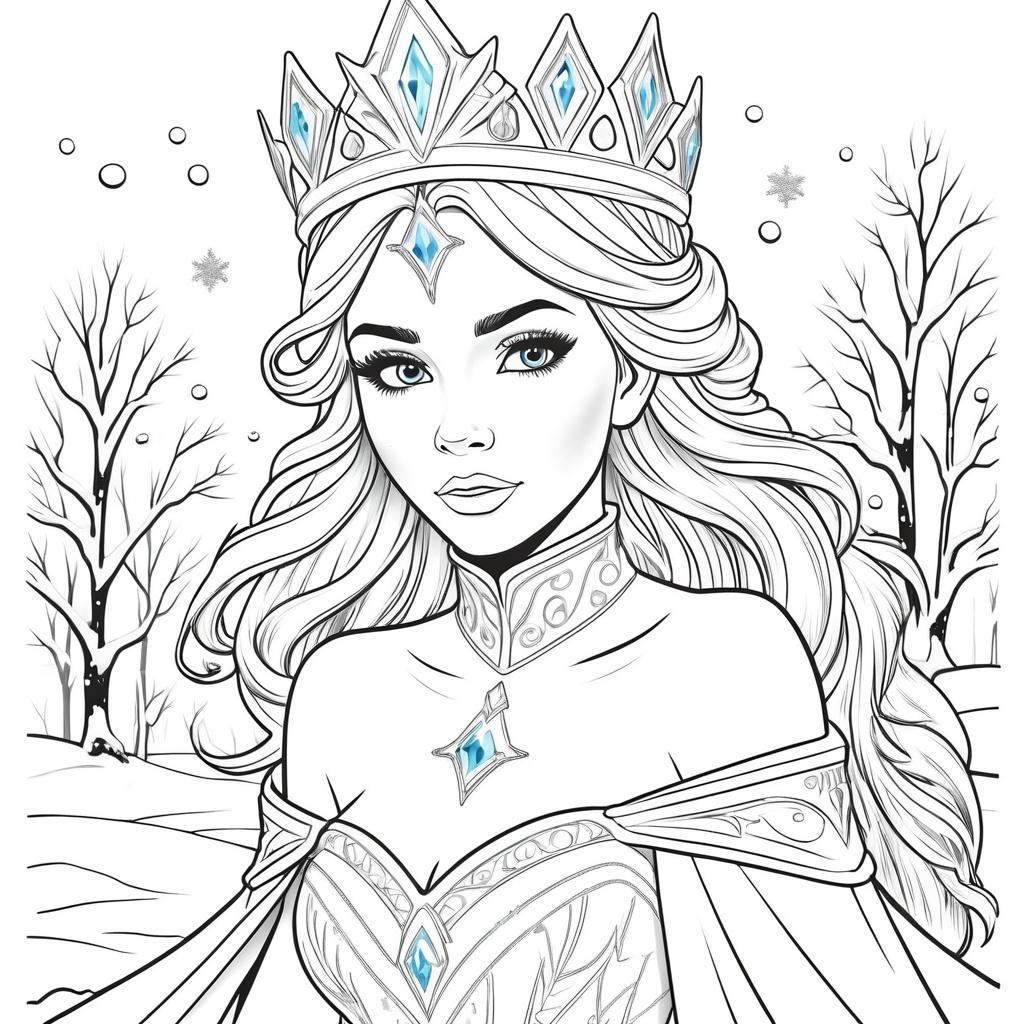 Snow Princess Coloring - Etsy