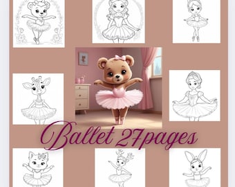 Dance Coloring Pages | 10 Ballet Coloring Sheets With Cute Animals in ...