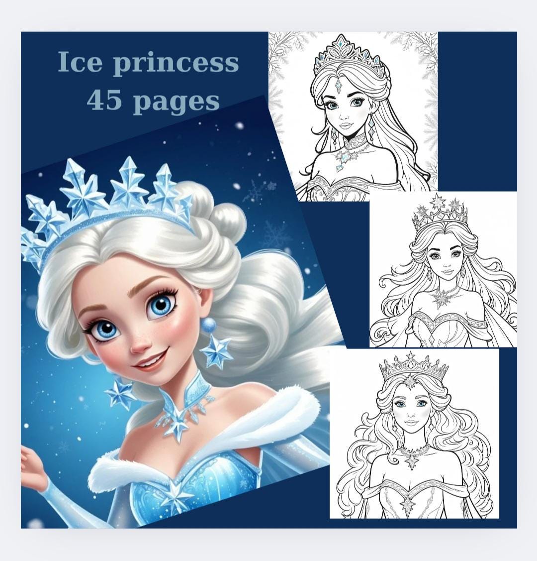 Ice Princess Coloring Book - Etsy