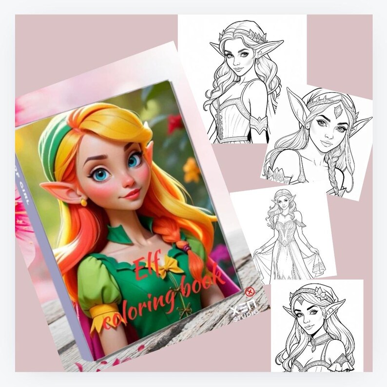 Elf Coloring Book - Etsy
