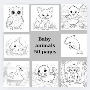 Baby Animals Coloring Book - Etsy
