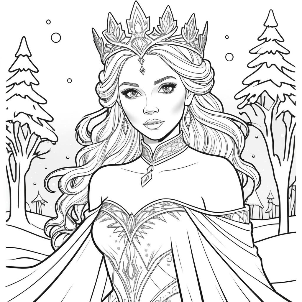 Snow Princess Coloring - Etsy