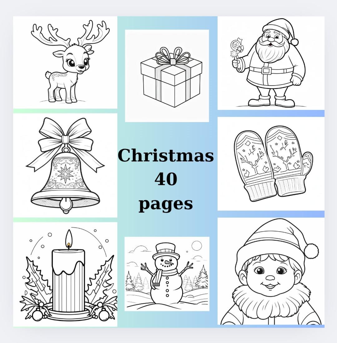 Christmas Bold and Easy Coloring Pages - Etsy
