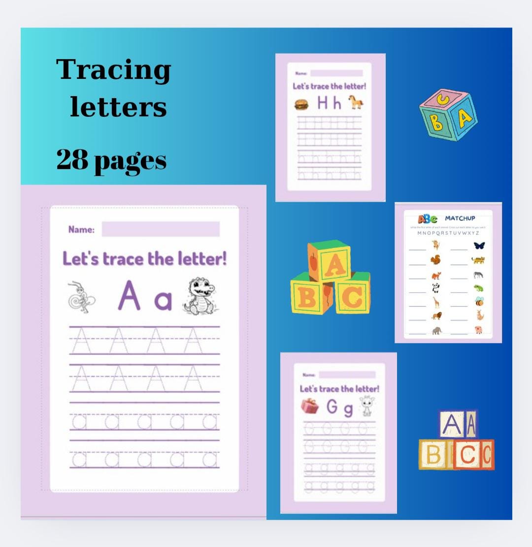 Tracing Letters Activity Book - Etsy